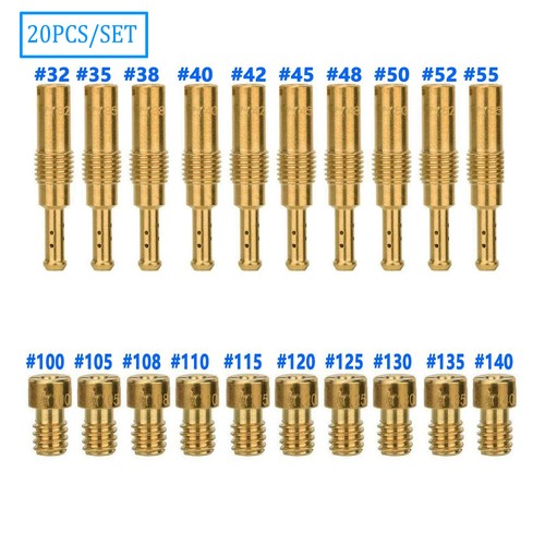 20 PCS Carburetor Main jet kit & Main Slow/Pilot Jet Set For Mikuni PWK ...
