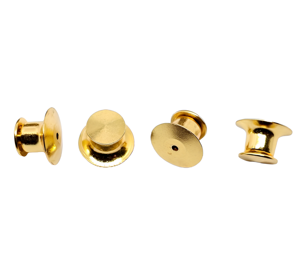 Locking Pin Backs Gold Tone Pin Badge Backs Replacement Brooch Pin ...