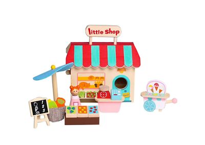 Kaper Kidz - GROCERY STORE WITH CARRY HOUSE PRETEND PLAY WOODEN PLAY ...