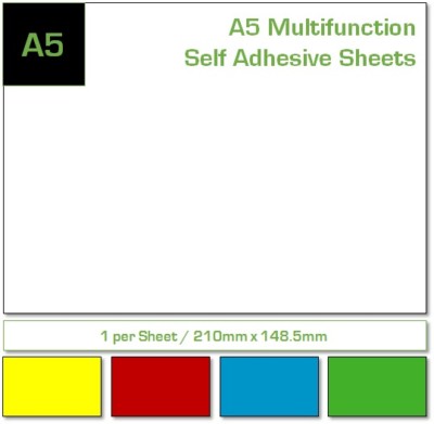 A5 Sticky Coloured Printer Labels. Choose from White, Red, Green ...