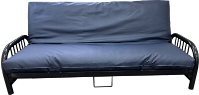 Navy Leather Vinyl Full Size Futon Cover, Mattress Slipcovers, Bed ...