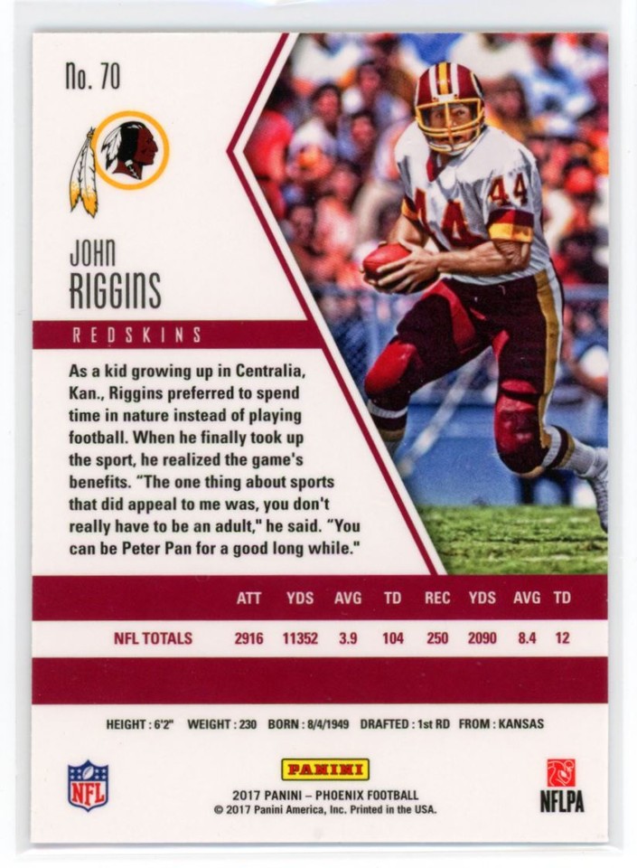 2017 Panini Phoenix John Riggins Washington Redskins #70 | eBay