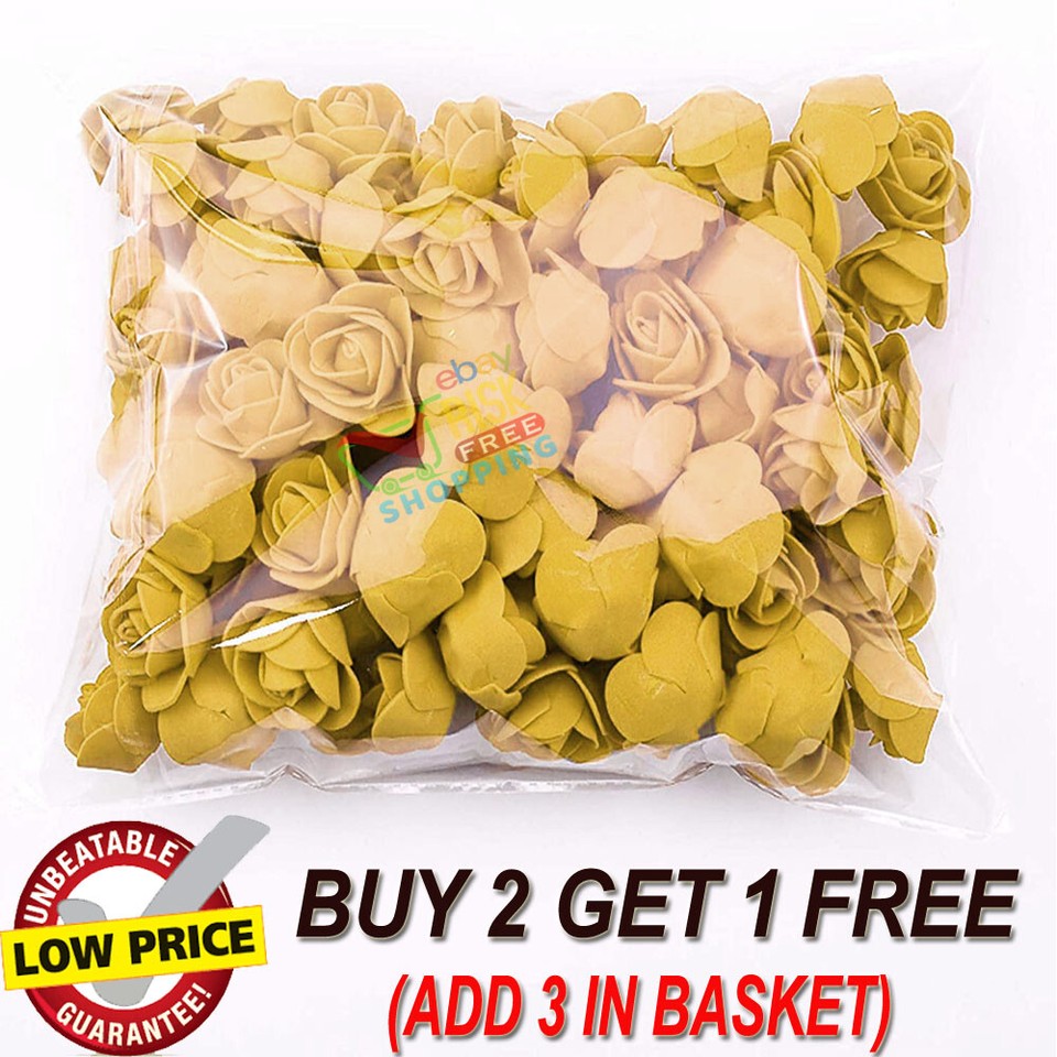 1000 Foam Mini Roses WHOLESALE Heads Buds Small Flowers Wedding Home ...