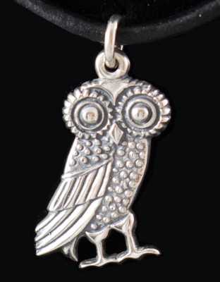 Owl of Athena silver pendant - Goddess Athena Sacred Bird - Symbol of ...