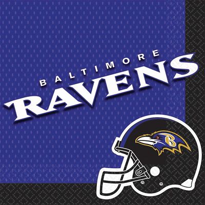Baltimore Ravens Football Party 2-Ply Square Paper Napkins, 16CT, 13in ...