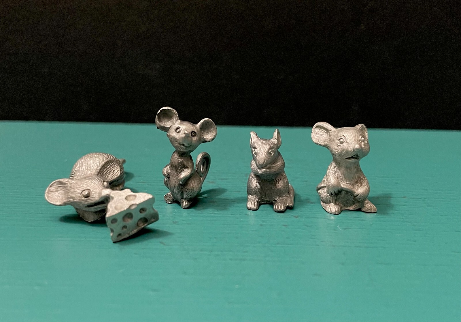 Pewter Lot Mice Mouse Cheddar Cheese Wildlife Animals Diorama Mini Art ...