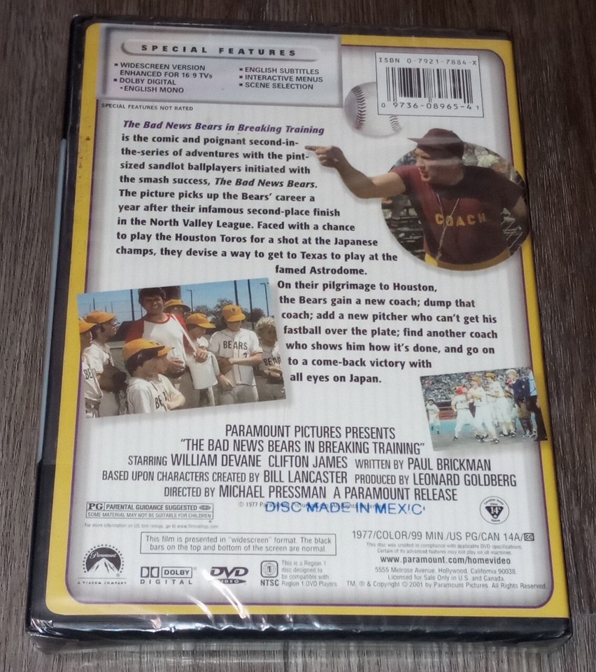The Bad News Bears in Breaking Training (DVD, 2002) 97360896541 | eBay
