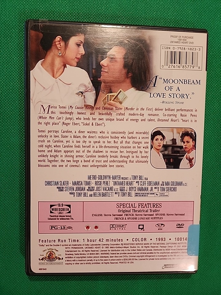 Untamed Heart (DVD 1993) Christian Slater, Marisa Tomei, Rosie Perez | eBay
