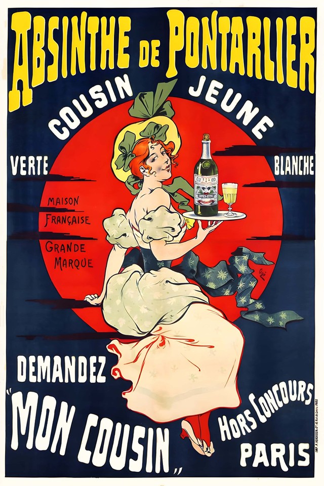 🌟 Absinthe de Pontarlier Vintage Ad Poster - 1890s - Hi-Res💎 Print ...