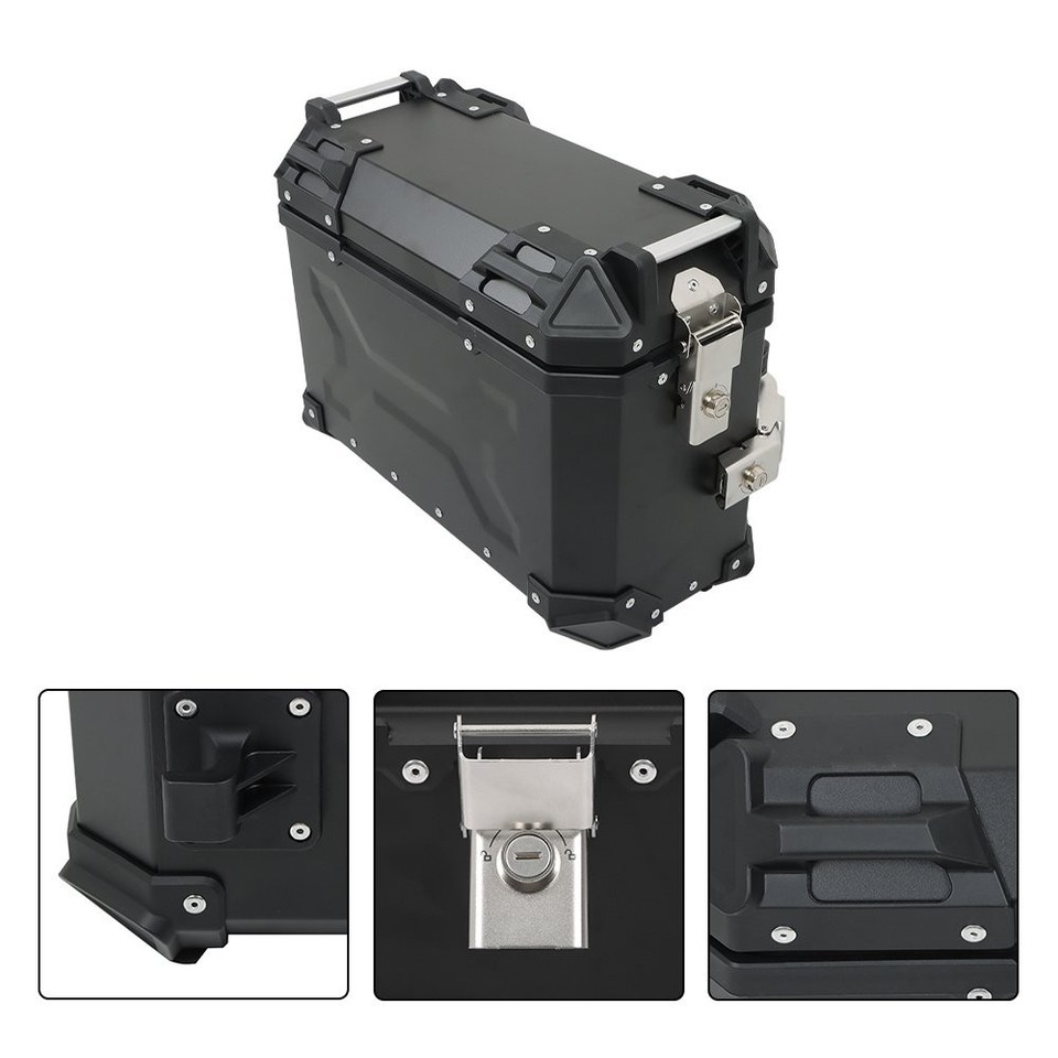 Motorcycle 36L Aluminum Side Case Hard Saddlebags Tour Trunk & Mounting ...