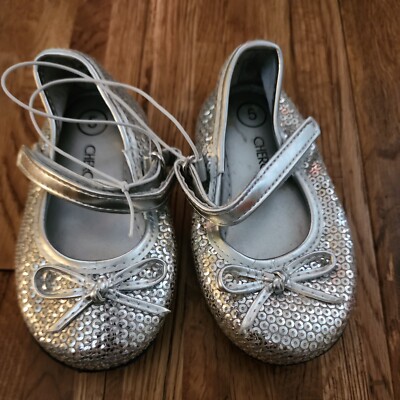 New Cherokee Girl's Sparkle silver Dress Shoes Toddler size 5 | eBay