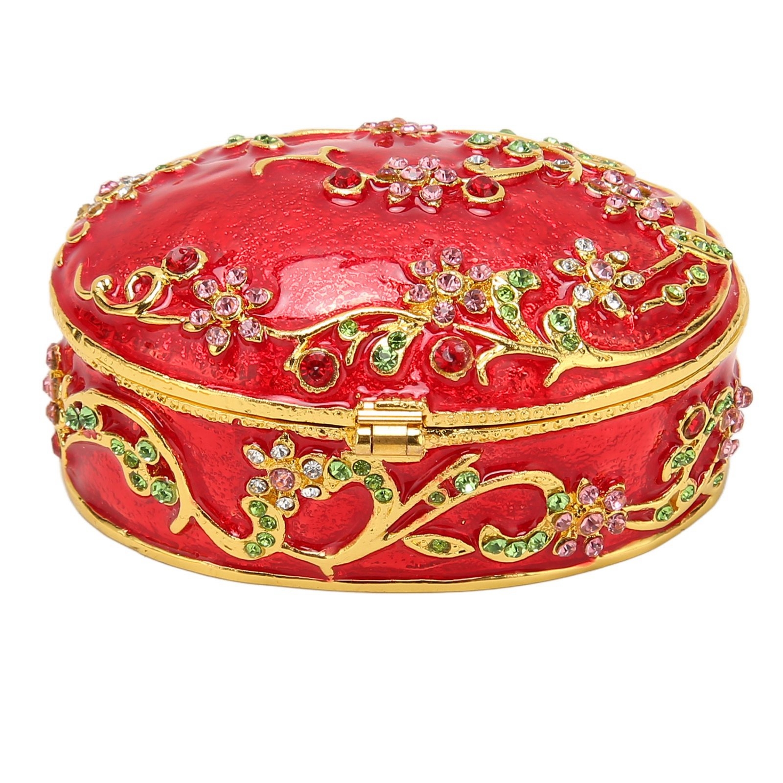 Hand Painted Flower Trinket Box Hinged Jewelry Trinket Box Storage Case ...