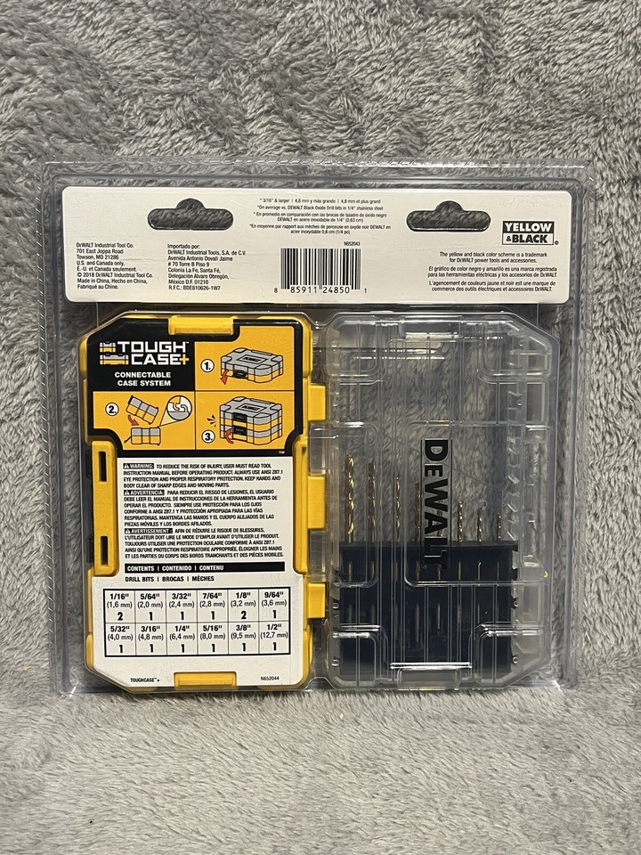 NEW Dewalt 14 Piece Titanium Speed Tip Drill Bit Set for Metal & Wood ...