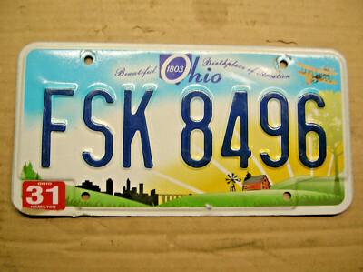 Early 2000's Ohio license plate.No sticker.Good cnd.Minor issues ...