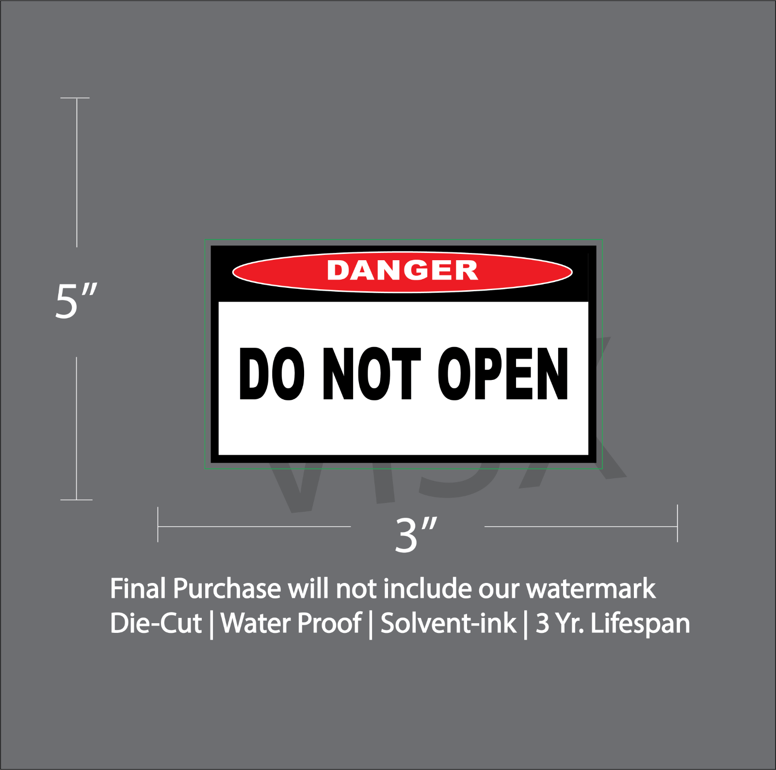 Danger Do not Open Bumper Sticker Vinyl Decal Warning Attention Back ...