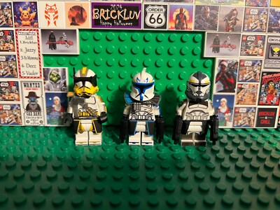 Custom Lego Brickluv Commander Wolffe, Bly, and P1 Captain Rex | eBay
