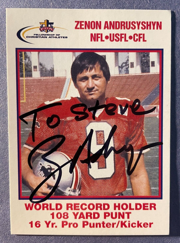 SIGNED ZENON ANDRUSYSHYN FOOTBALL CARD AUTOGRAPH - CHIEFS | eBay