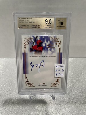 2013 Leaf Trinity Inscriptions Eloy Jimenez Rookie Auto /30 BGS 9.5/10 ...