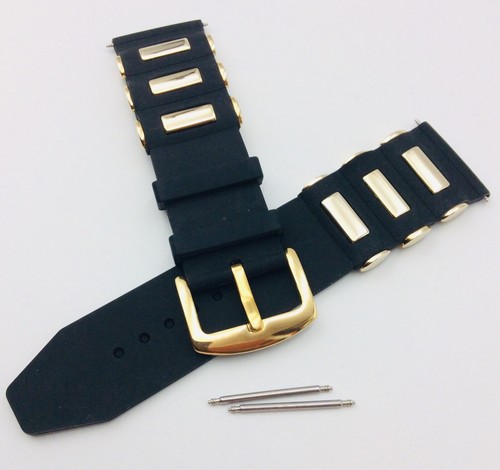 26mm Black watch strap INVICTA Gold Buckle Band Pro Diver 6981 1435 ...