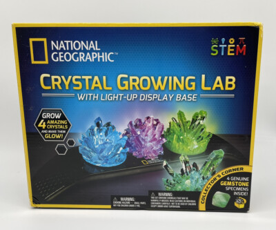 NATIONAL GEOGRAPHIC Crystal Growing Lab Kit W/ Light-up Display Base ...