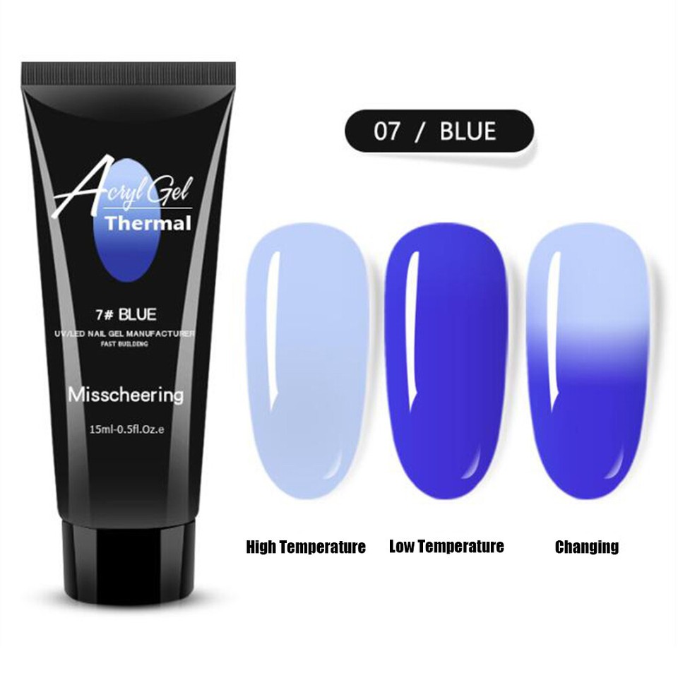 8 Colors Temperature Color Changing UV Nail Building Extension Poly Gel ...