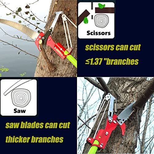 26 Feet Tree Extended Pruner Pole Saws For Tree Trimming scissor + Saw ...