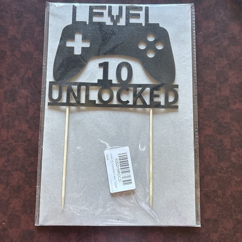 Level 10 Unlocked Cake Topper, Video Gamer Theme 11th Birthday Party ...