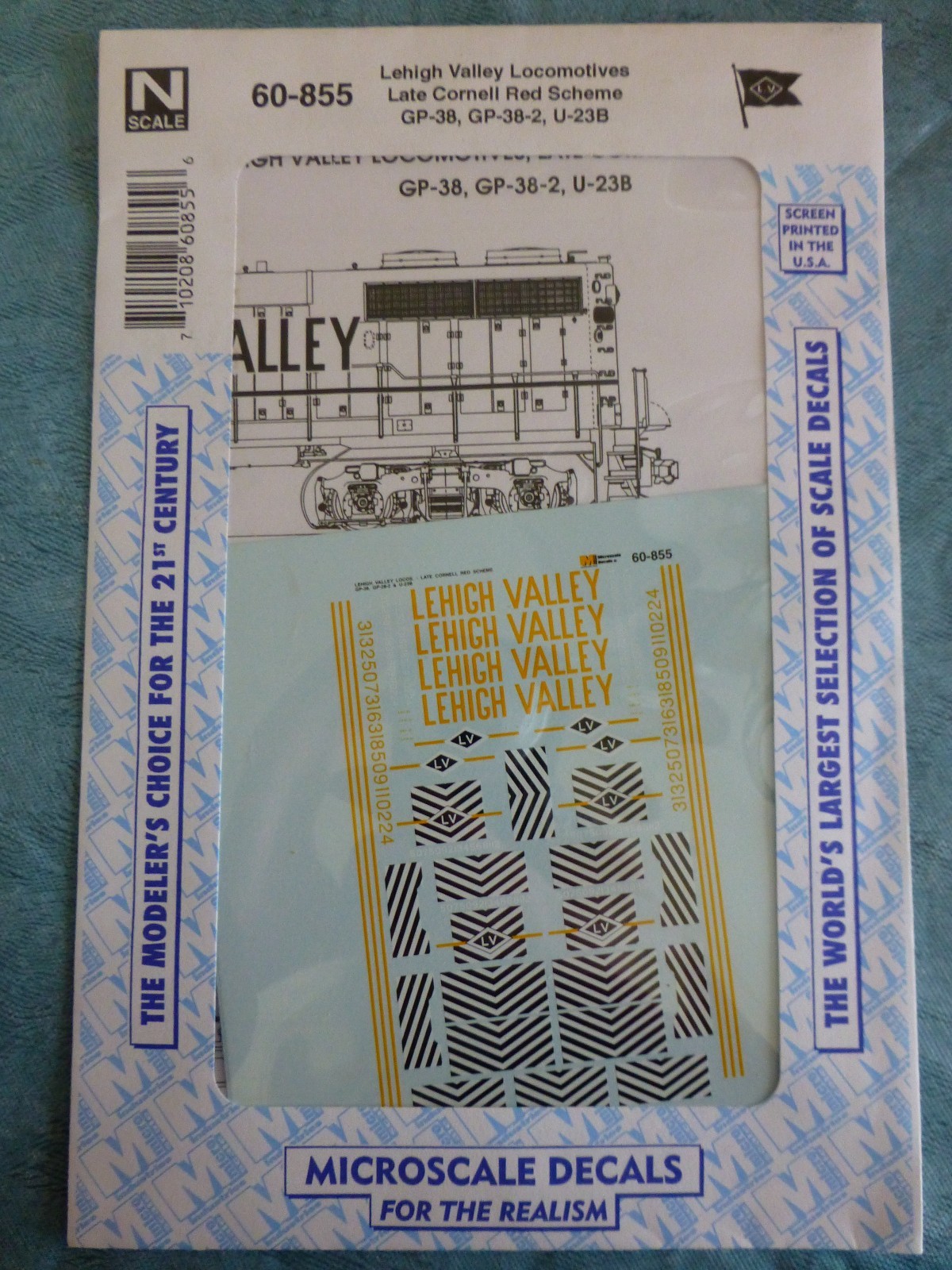 Microscale Decal N #60-855 Lehigh Valley Locos, (1970-76)-"Diesel ...