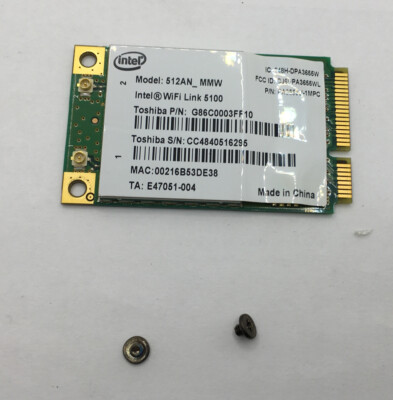 Intel 512AN_MMW WiFi Link 5100 IEEE 802.11 AGN Mini PCI-E laptop ...