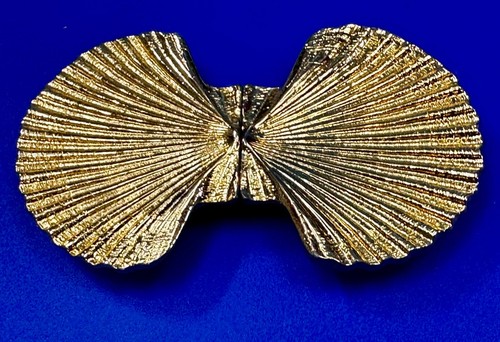 Seashells Clams Two Piece Interlocking Gold Tone Vintage Belt Buckle ...