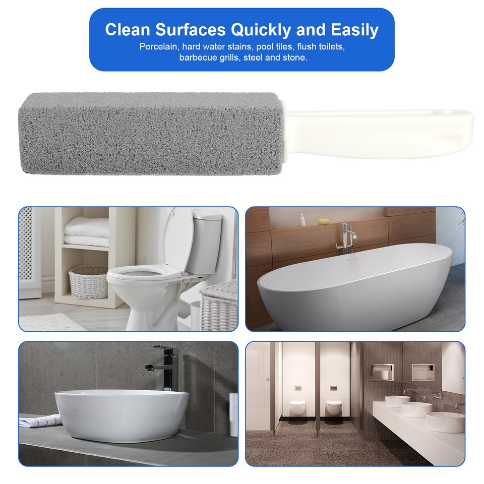 2 Pcs Pumice Stone Cleaning Heavy Duty Handle Toilet Scouring Stain ...