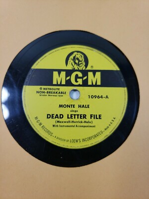 Monte Hale Dead Letter File / Last Will and Testament - Honky Tonk V+ ...