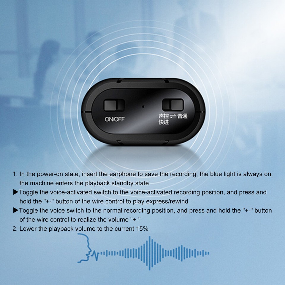 500 Hrs Mini Spy Voice Activated Recorder Digital Audio Magnetic 64GB ...