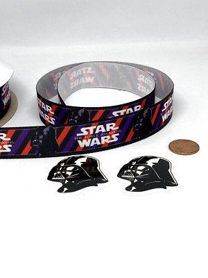 3 Yards Star Wars Darth Vader 7/8" Grosgrain Ribbon +2 Resins Cake ...