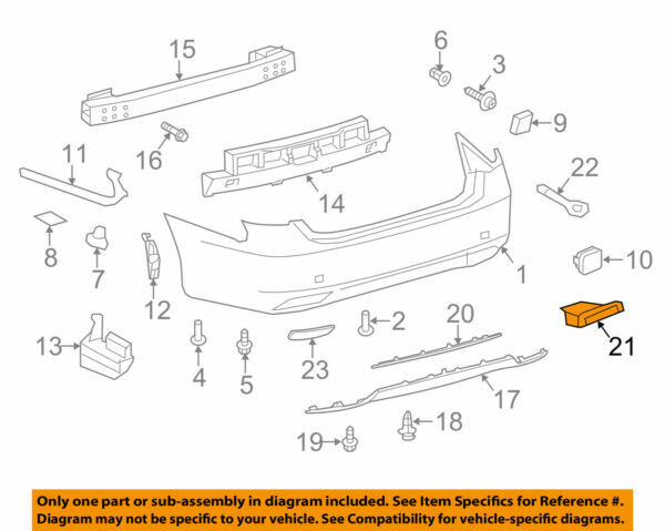 52106-50040 Toyota Extension, rear bumper, rh 5210650040, New Genuine ...