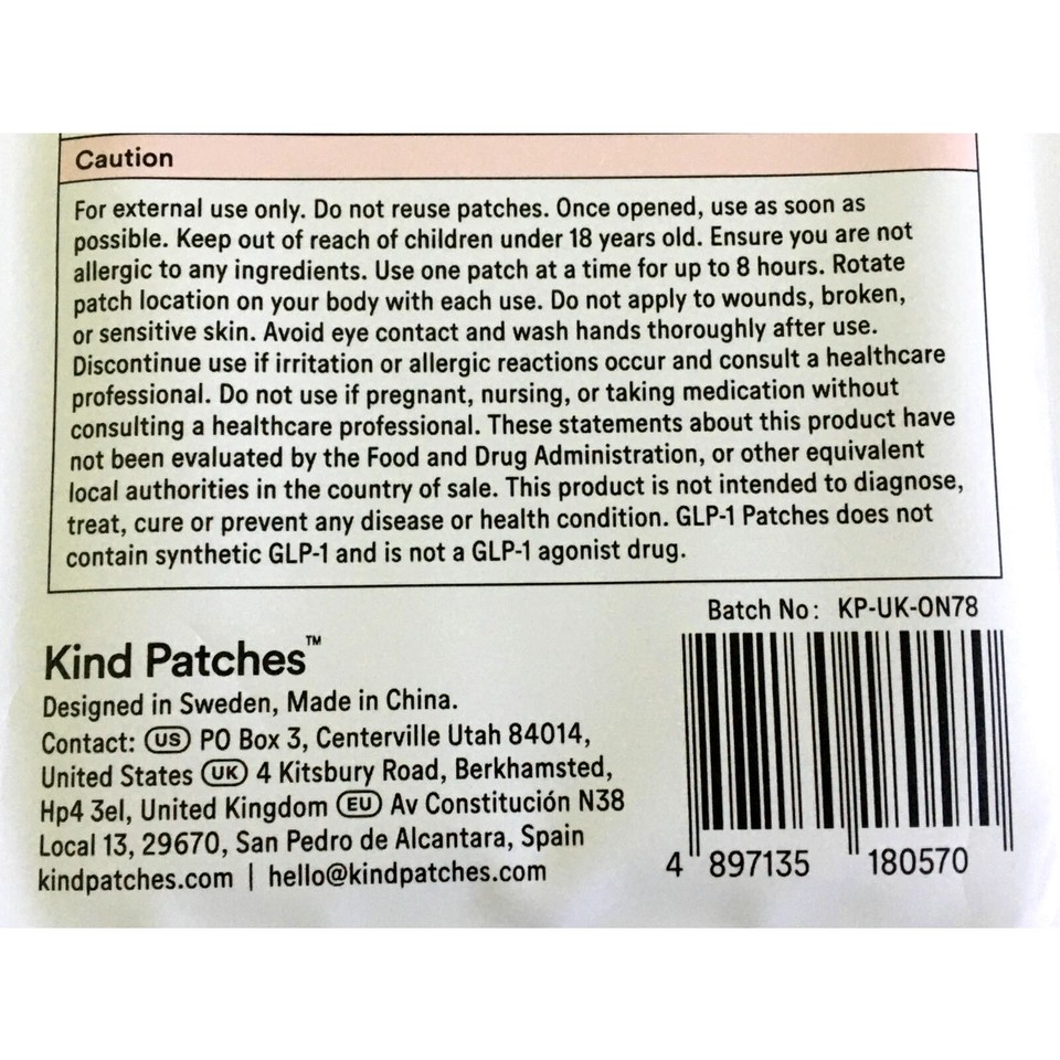 Kind Glp-1 Weight Loss Patches 30 Day Supply - Weight Management ...