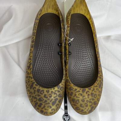 NWT Crocs Carlisa Leopard Mini Wedge Pump Shoes Womens Size 8 W Animal ...