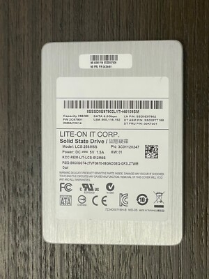 Lite-On 256GB 2.5" SATA SSD Solid State Drive LCS-256M6S | eBay