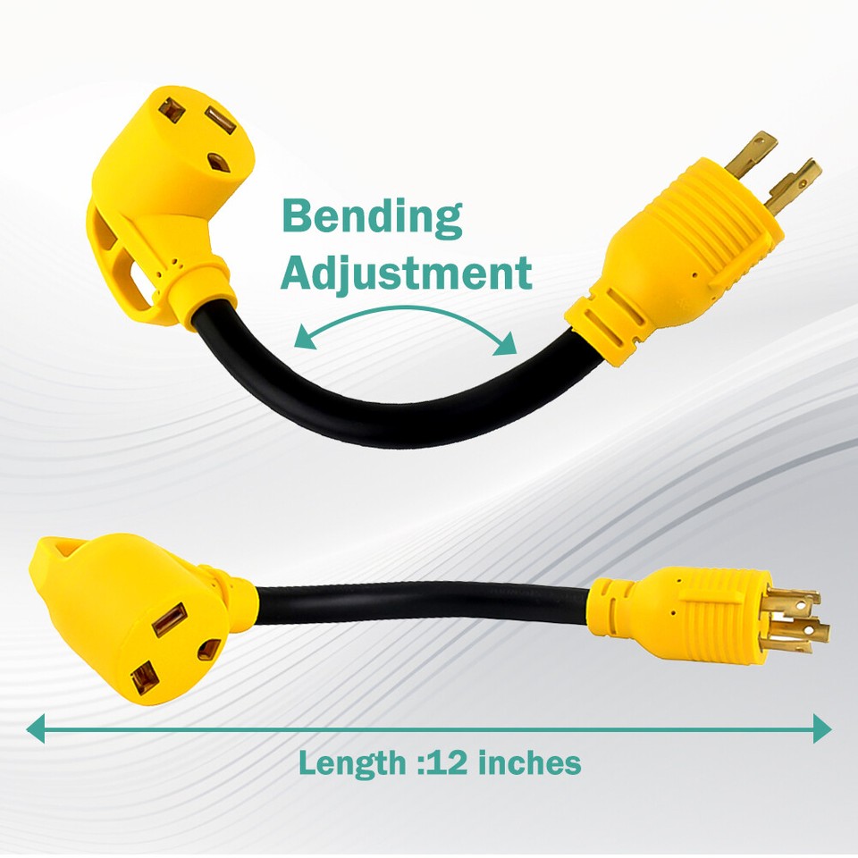 RV Generator Plug Adapter Cord For Trailer Camper 4 Pole 30 Amp to 30 ...