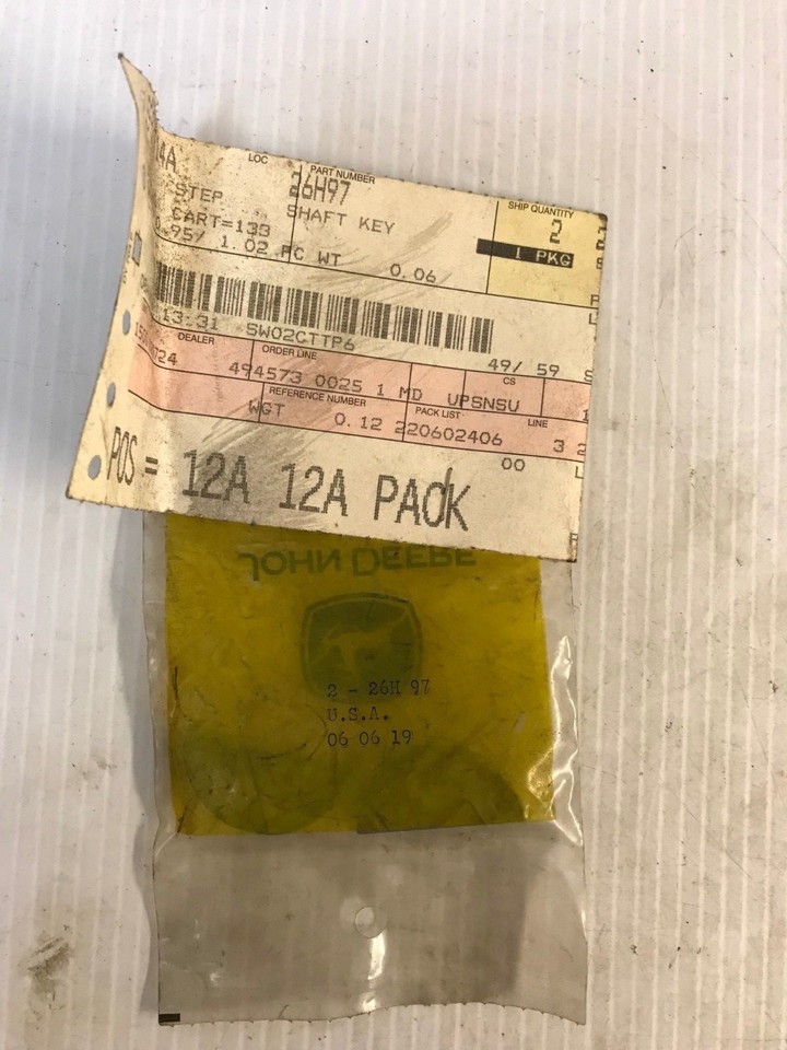 26H97 GENUINE John Deere SHAFT KEYS Replaces 26H34 | eBay