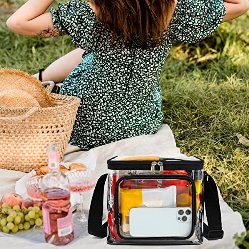 Clear Lunch Bag for Work - Heavy Duty Large Transparent Lunch Box for ...