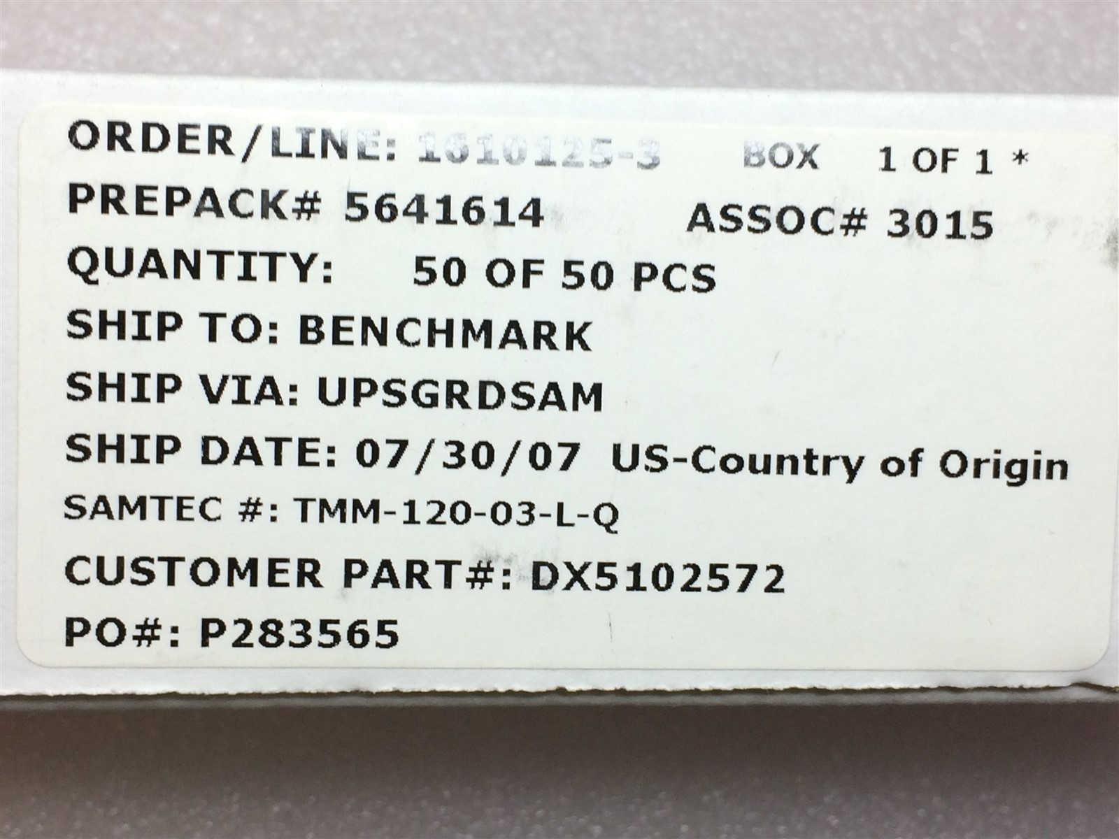 TMM-120-03-L-Q SAMTEC 2MM TERMINAL STRIP ROHS 2 PIECES | eBay