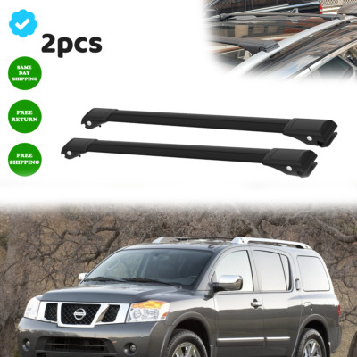 To fits Nissan Armada MK1 2004–2016 Cross Bars Roof Rack Black Set Roof ...