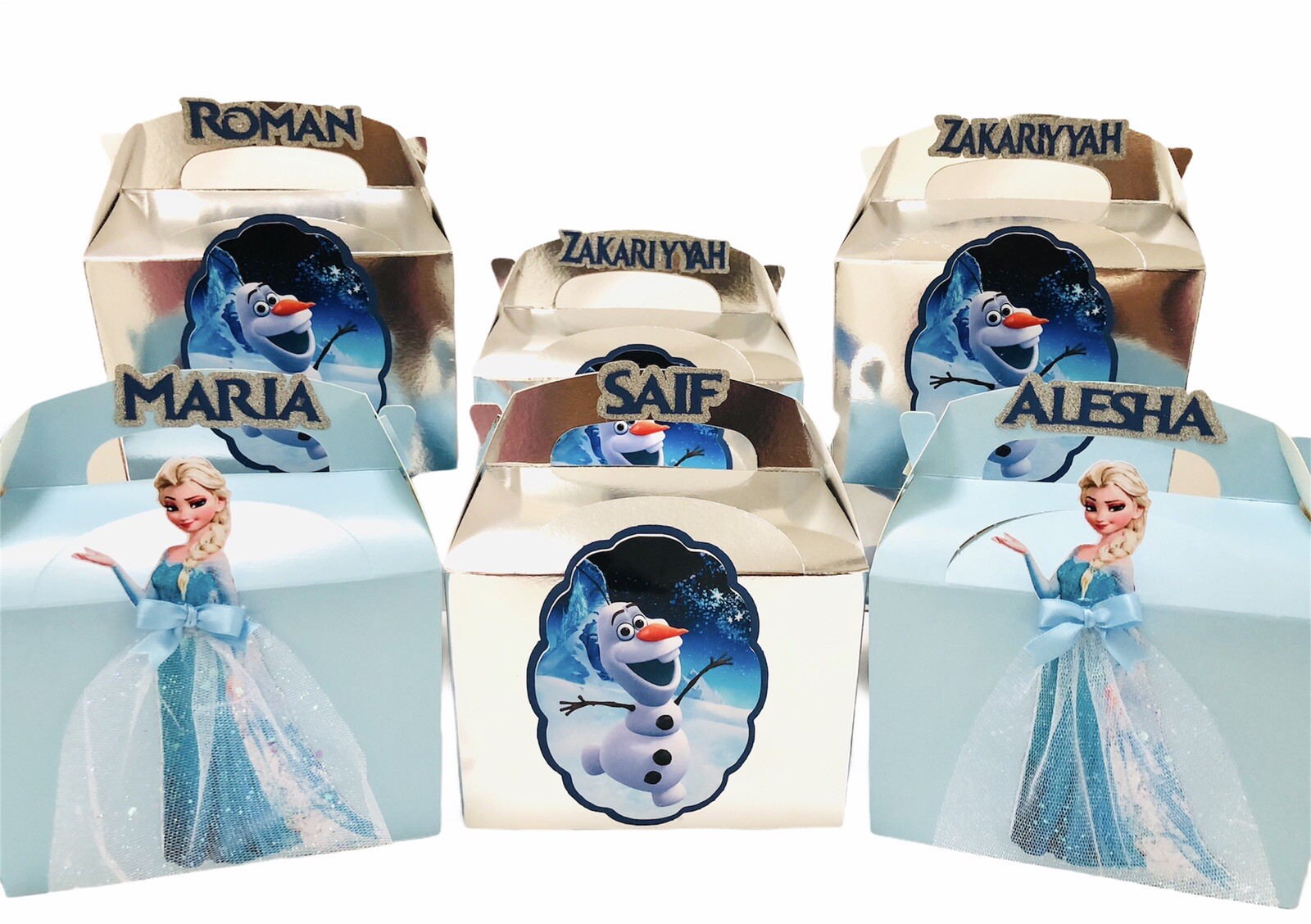 Frozen Party Bag 6 pack Elsa Anna Favour Boxes Sweet Cone Treat Bag ...