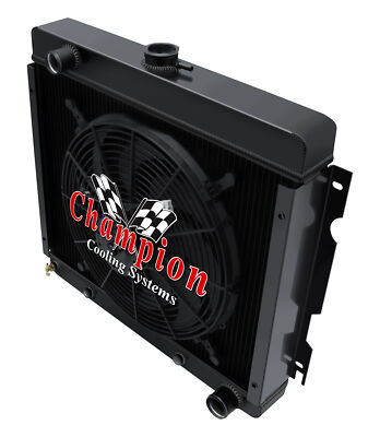 DR 3 Row Black Finish Radiator,16" Fan-1970-1972 Plymouth Duster Small ...