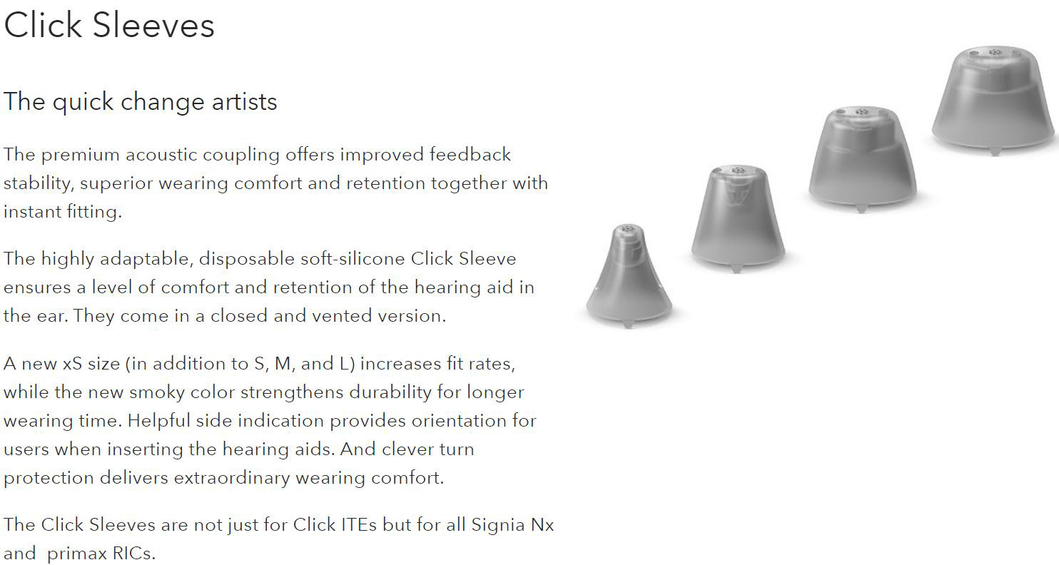 Pack of 6 Click Sleeve For Signia Run Click CIC/ITC Hearing Aid.( Large ...