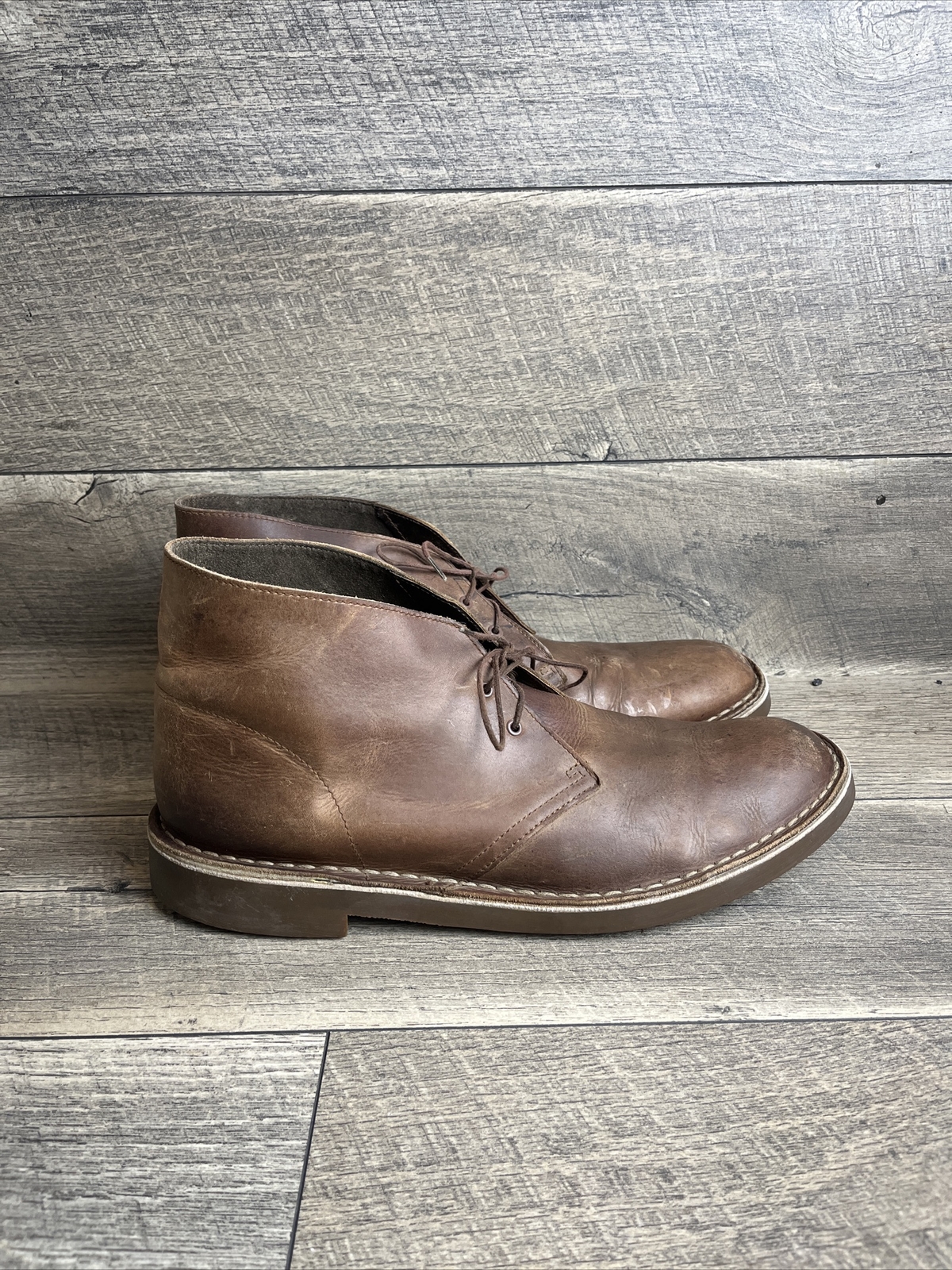 Clarks Mens Chukka Ankle Boots 13 Brown Leather 15522… - Gem