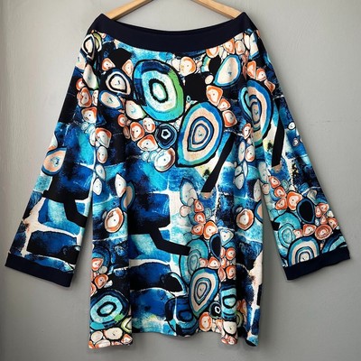 Eva Varro Plus Size 3X Colorful Artsy Abstract Geometric Tunic Top Art ...
