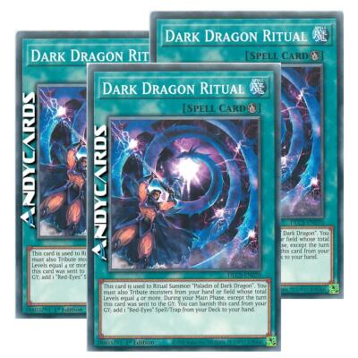 3x DARK DRAGON RITUAL • (Rituale Del Drago Nero) • Comune • DLCS EN070 ...
