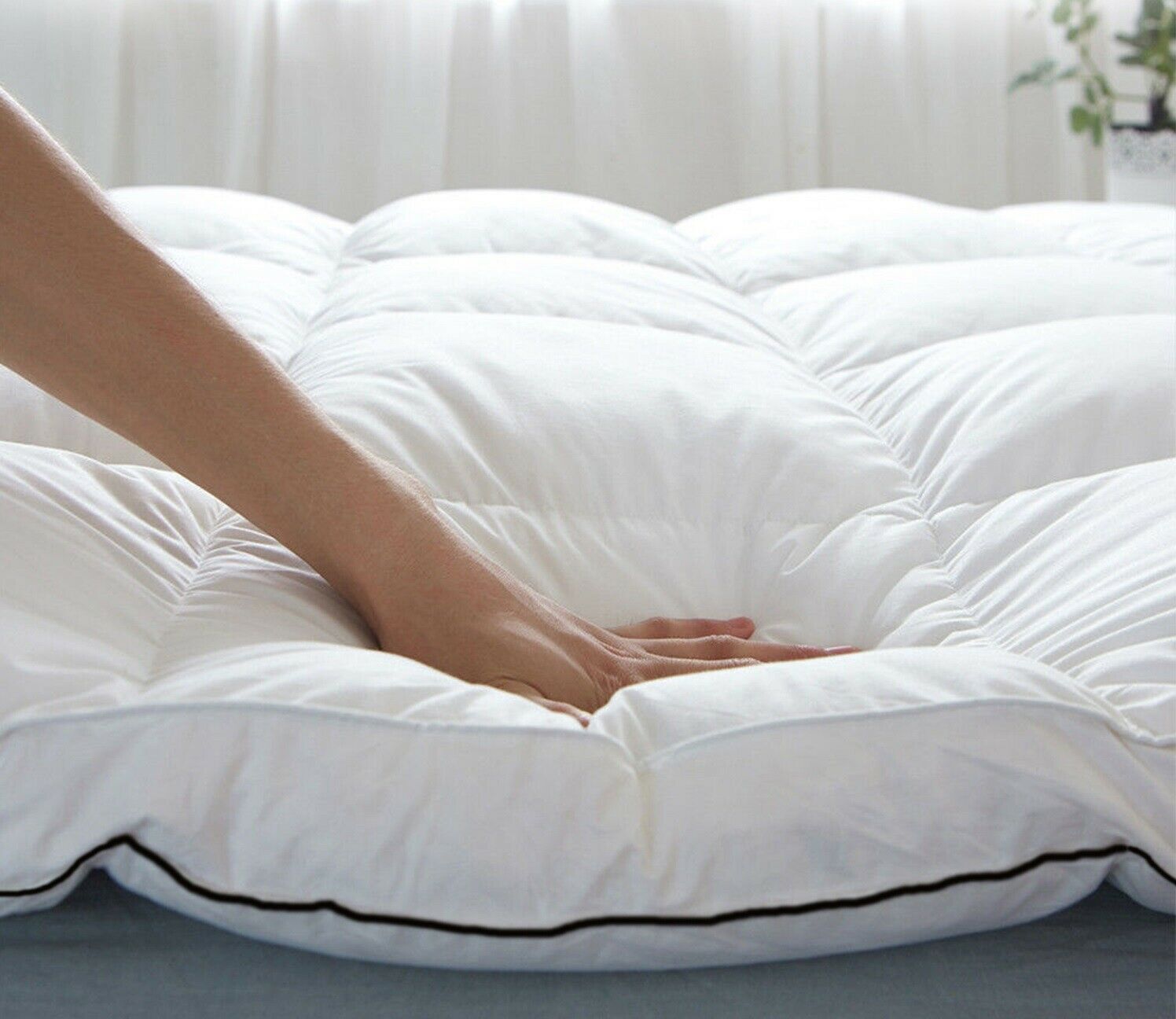 2" 4" Deep Luxury Mattress Topper Extra Soft Hotel Quality Microfiber ...